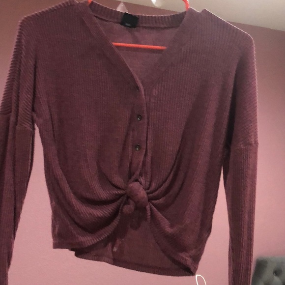 art class | Shirts & Tops | Purple Crop Ribbon It Medium 78 | Poshmark